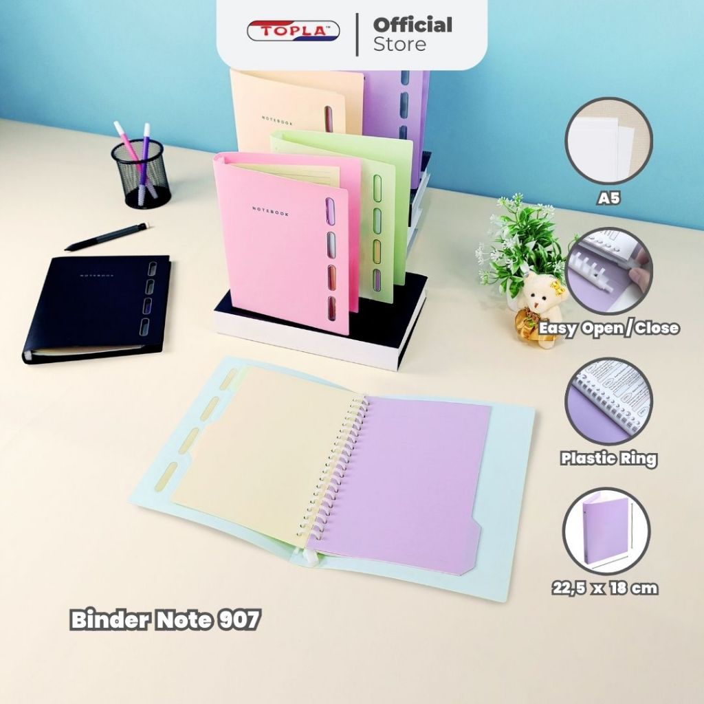Jual TOPLA Binder Note 907 A5 Binder Buku Catatan Sekolah Kerja Kuliah ...
