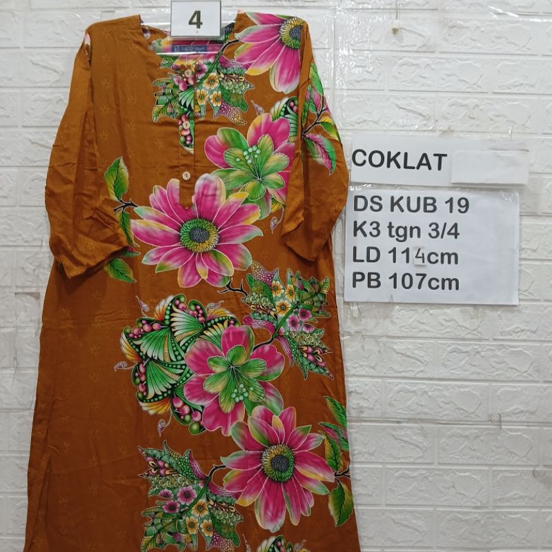 Jual DS KUB 19 Daster batik Kencana Ungu asli tangan 3/4 Label Biru ...