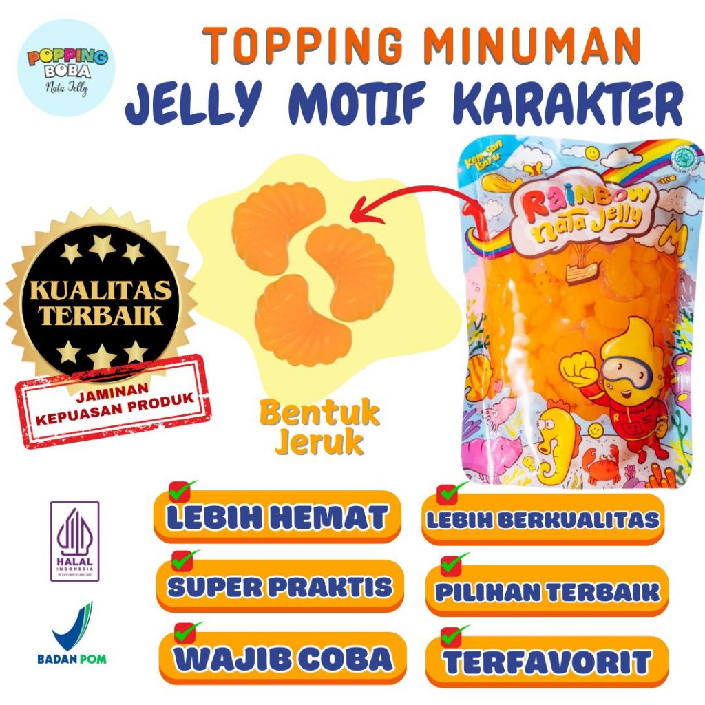 Jual Jelly Motif Karakter Topping Minuman - Jelly Bentuk Jeruk Cocok ...