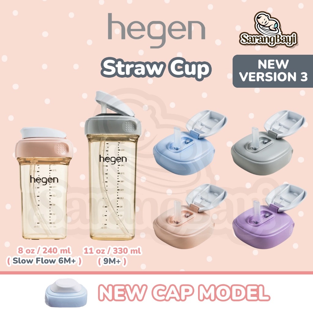 Jual Hegen PCTO Straw Cup PPSU / Botol Minum Sedotan Anak | 8oz 240ml Slow Flow 6M+ / 11oz 330ml ...