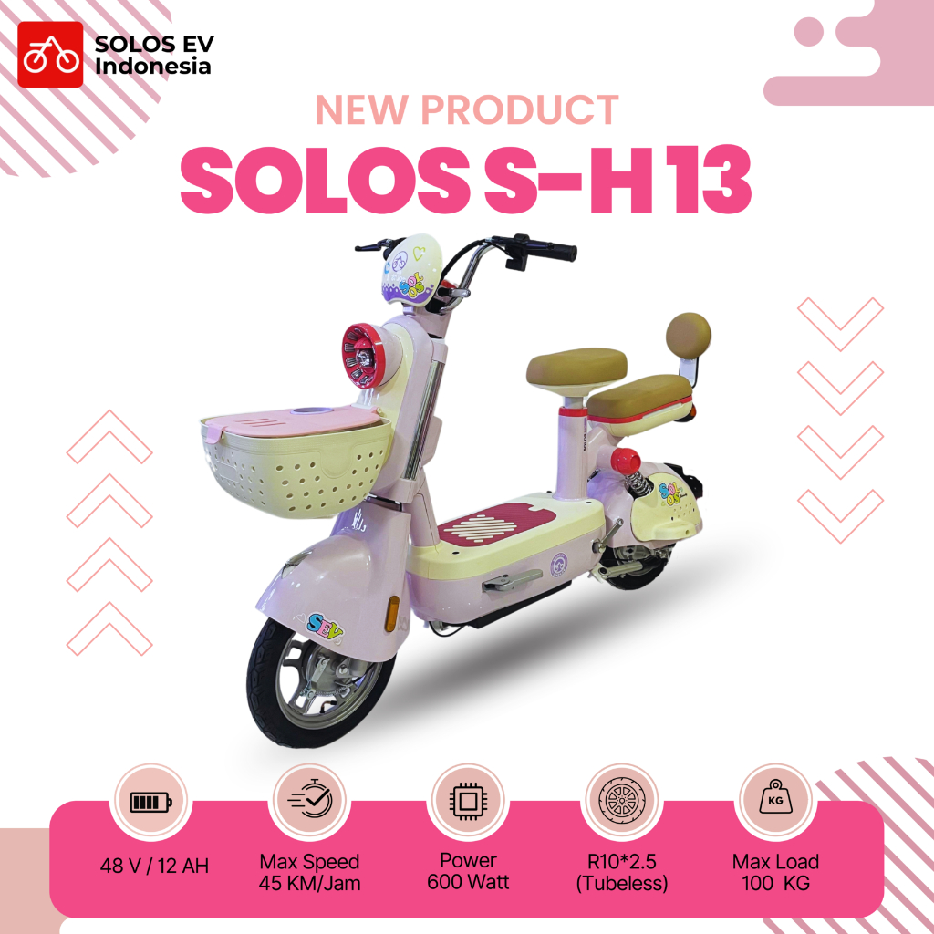 Jual Sepeda Listrik Solos S-H13 : Elegant & Cantik Bergaransi | Shopee Indonesia
