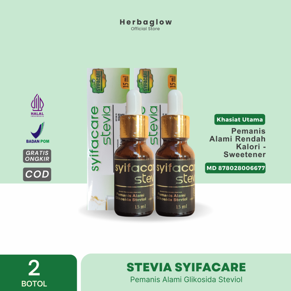 Jual [2 BOTOL ] Syifacare Stevia Pemanis Alami Stefia Gula Rendah ...
