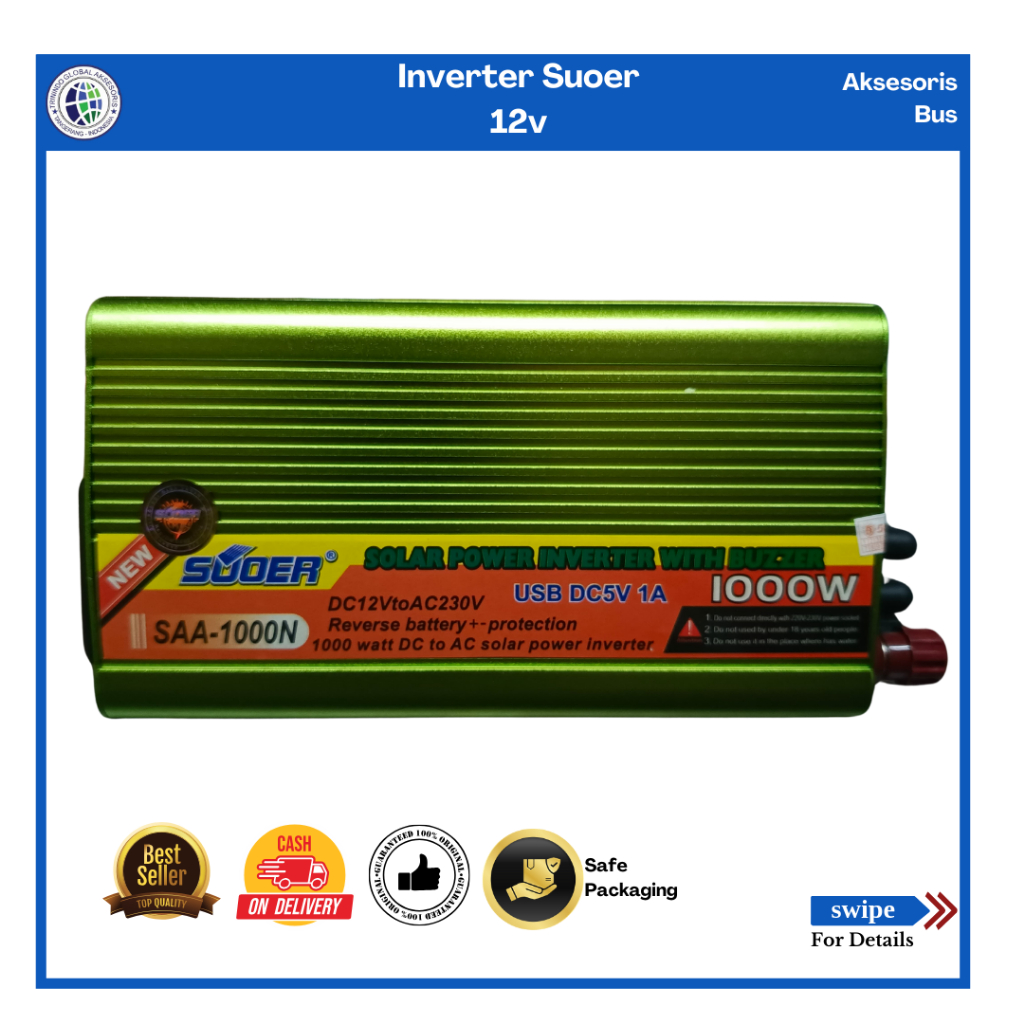 Jual Inverter Suoer 12V 24V DC 5V 1 A 1000W Suoer/Solar Power Inverter ...
