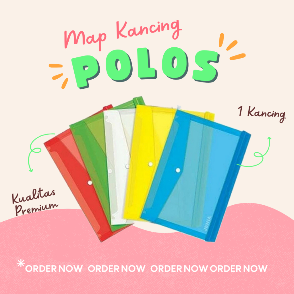 Jual Map Plastik Kancing Folio / Map Dokumen / Map Plastik Folio Jenia ...