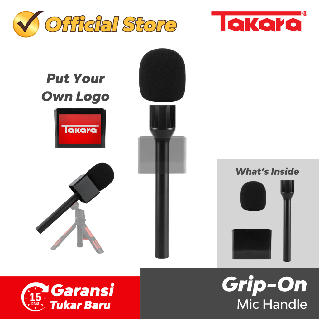 Jual Takara Grip-On Universal Interview Mic Handheld Handle Microphone ...