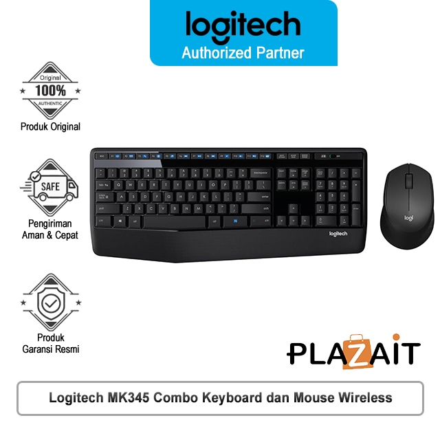 Jual Logitech MK345 Combo Keyboard dan Mouse Wireless Full Size Nyaman ...