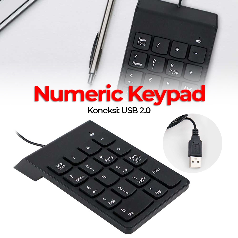 Jual Etmakit Keyboard Angka 18 Tombol USB Laptop Komputer Keyboard ...
