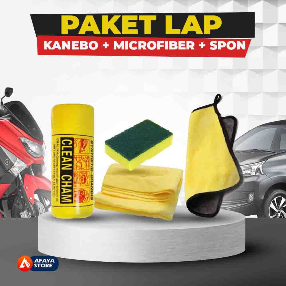 Jual PAKET KAIN LAP MICROFIBER KANEBO SPONS MICROFIBER KUNING HITAM ...
