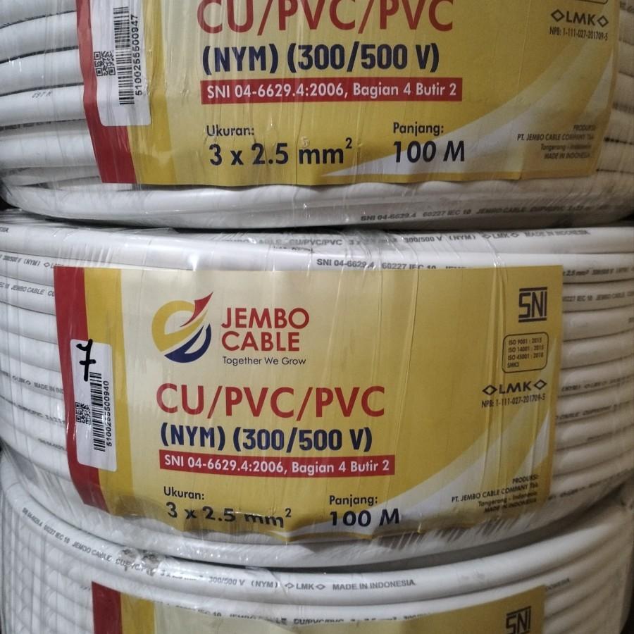Jual Kabel Listrik Tunggal NYM 3x2,5mm JEMBO Roll 100 Meter Kabel ...