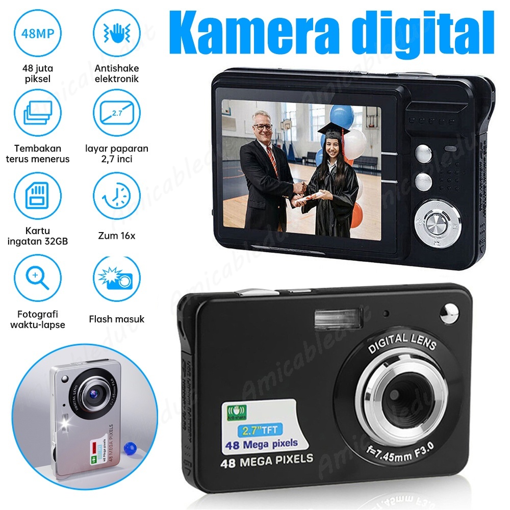 Jual 【COD】Kamera pocket 48mp pocket digital camera full set digital ...