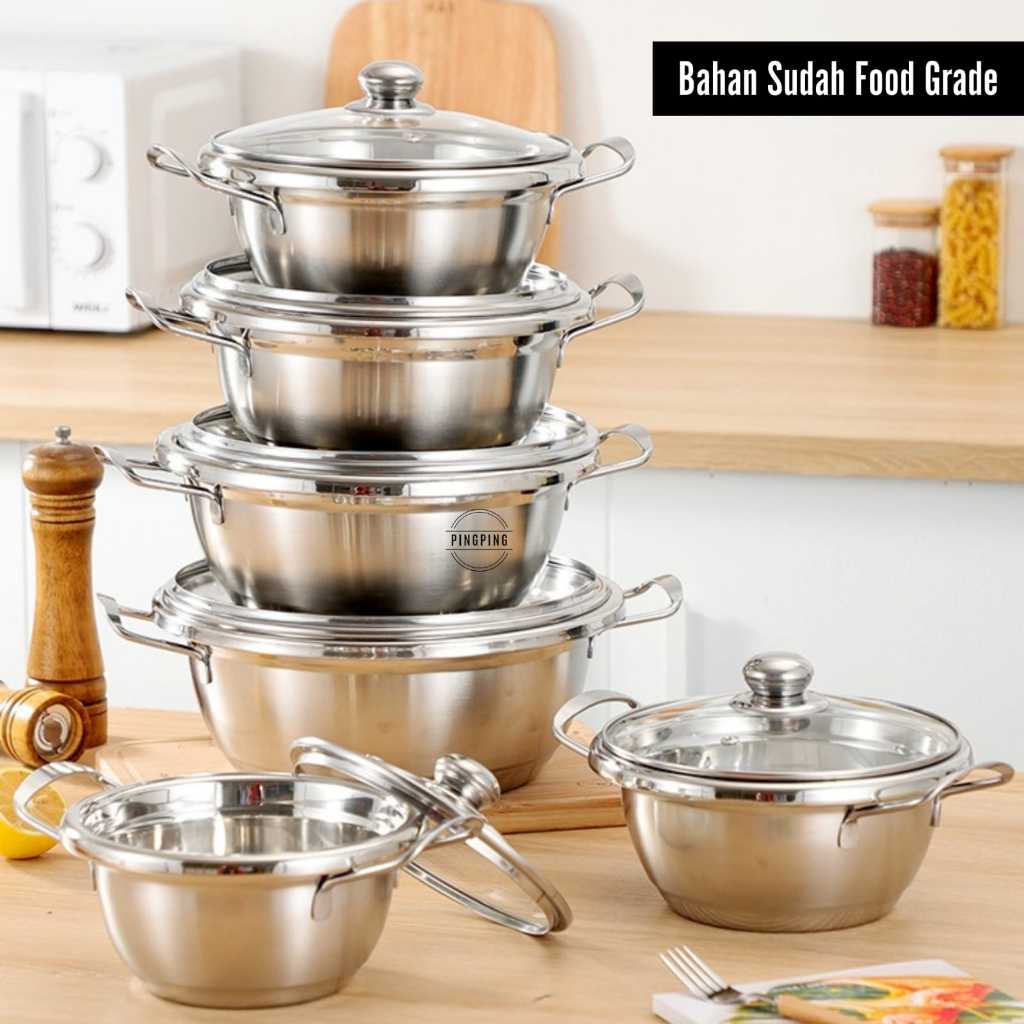 Jual Panci Sup 304 Stainless Steel Anti Karat Tebal Serbaguna dengan ...