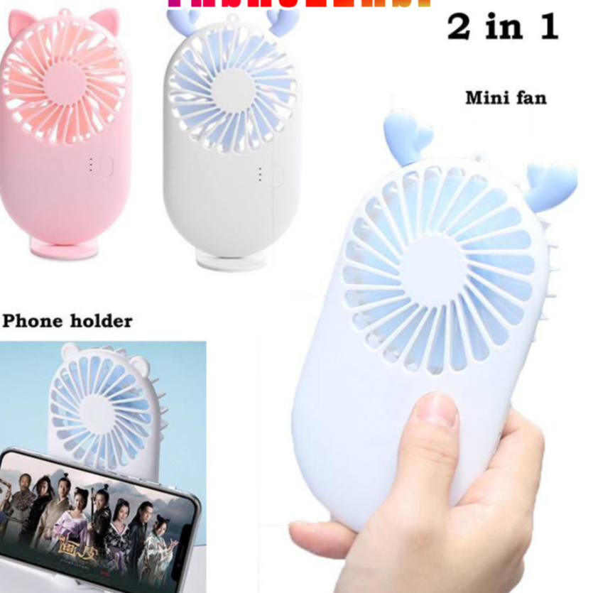 Jual Angin Portable 2 in 1 / Kipas Angin Cute Pocket / Mini Fan USB ...