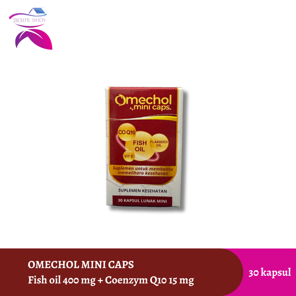 Jual Omechol Mini Caps 30 Kapsul / Fish Oil 400 mg + Co Q10 + Vitamin E ...
