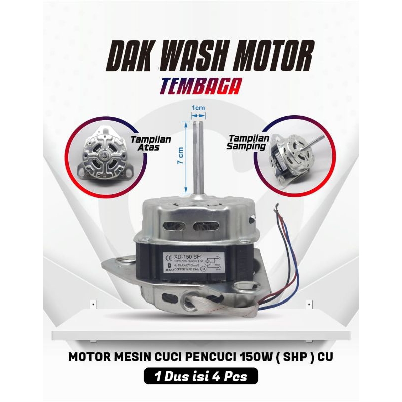 Jual Motor Mesin Cuci Pencuci SHP 150W DAK 10MM (CU) | Shopee Indonesia