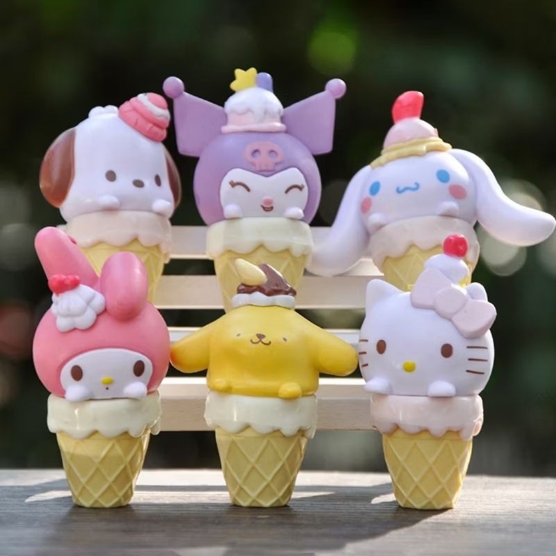 Jual HELLO KITTY N FRIENDS CONE ICE CREAM ACTION FIGURE SANRIO TOPPER ...