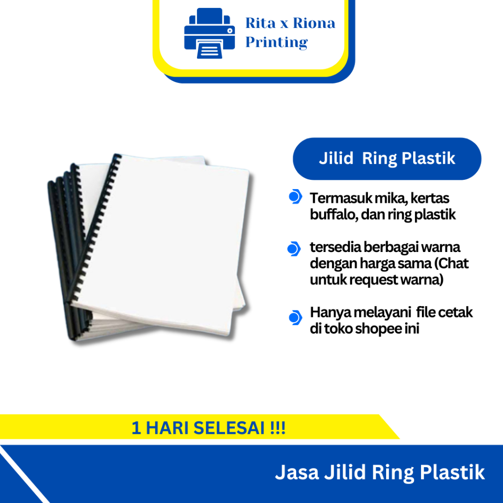 Jual Jasa Jilid Spiral Ring Plastik Binder A5 / A4 / F4 / A3 | Shopee ...
