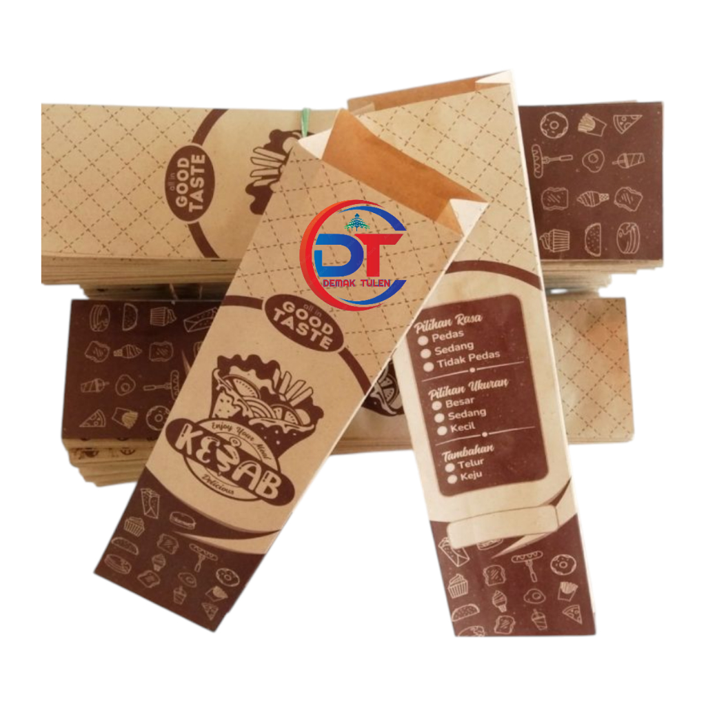 Jual Bungkus Kebab Paper Craft isi 50 lembar ukuran 27x7 cm | Shopee ...