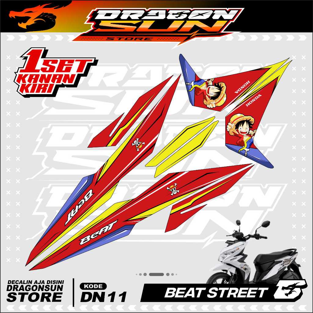 Jual Sticker Luffy Striping One Peace Motor - Beat street DN11 ...