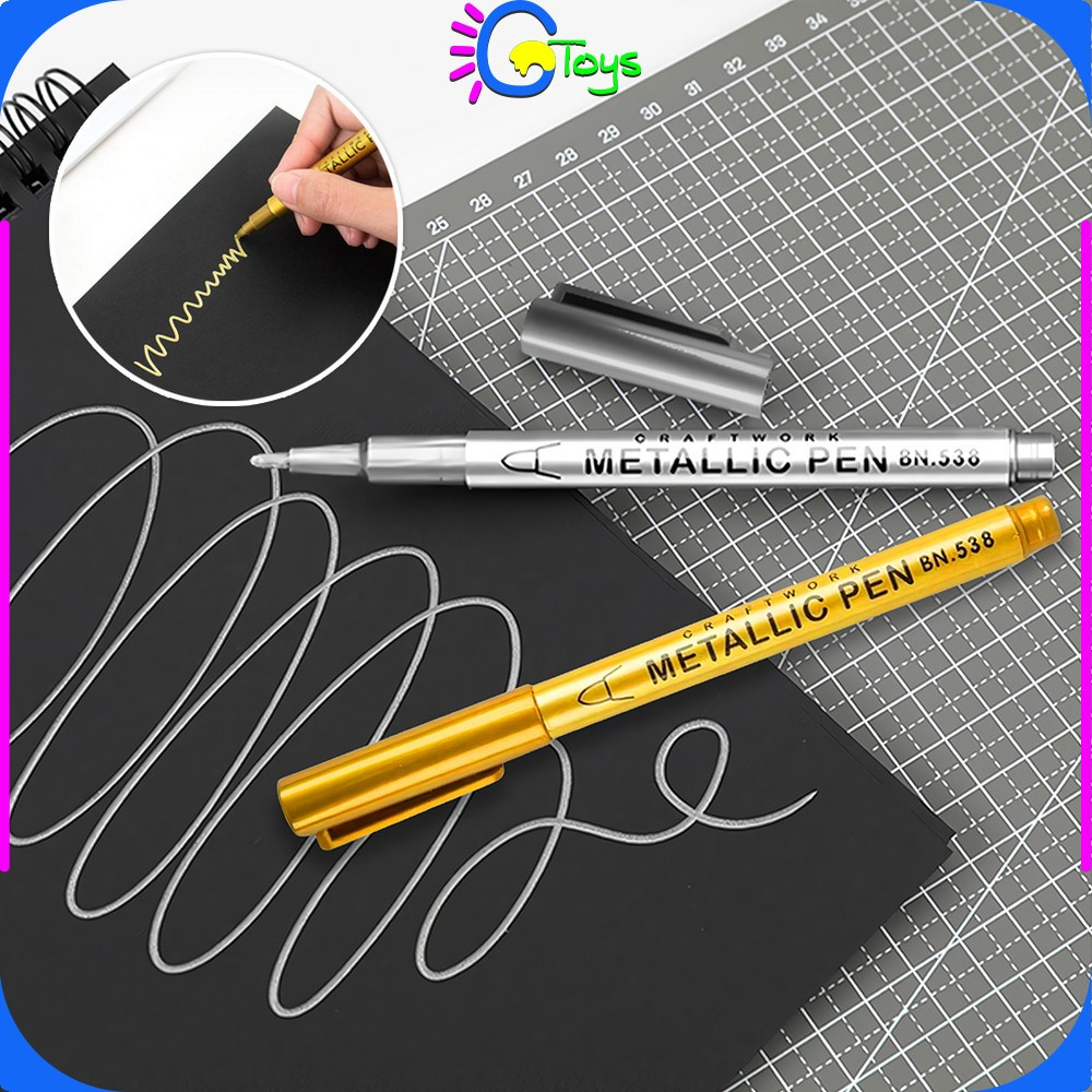 Jual CR-A118 Spidol Warna Metalik Gold Silver Waterproof Metallic ...