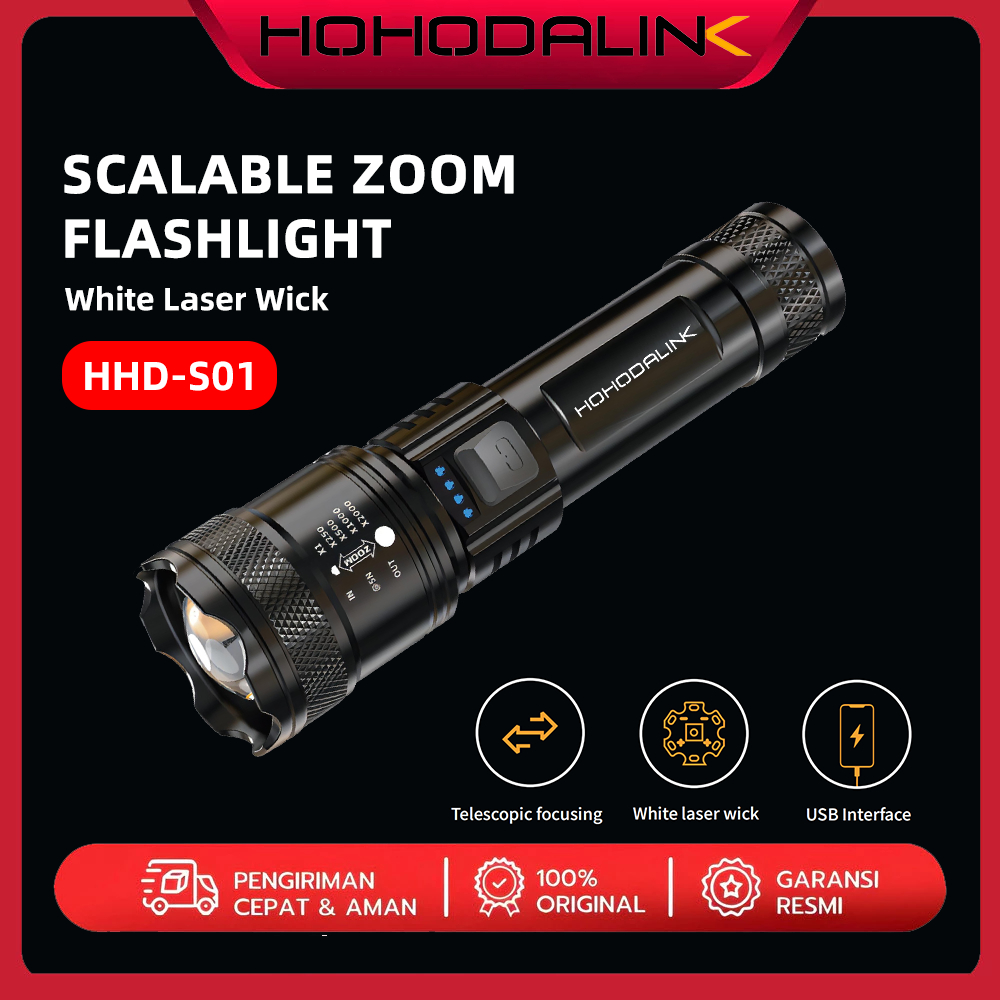 Jual Senter Tampilan Digital Super Terang Multifungsi Senter Zoom Teleskopik Luar Ruangan 4900N ...