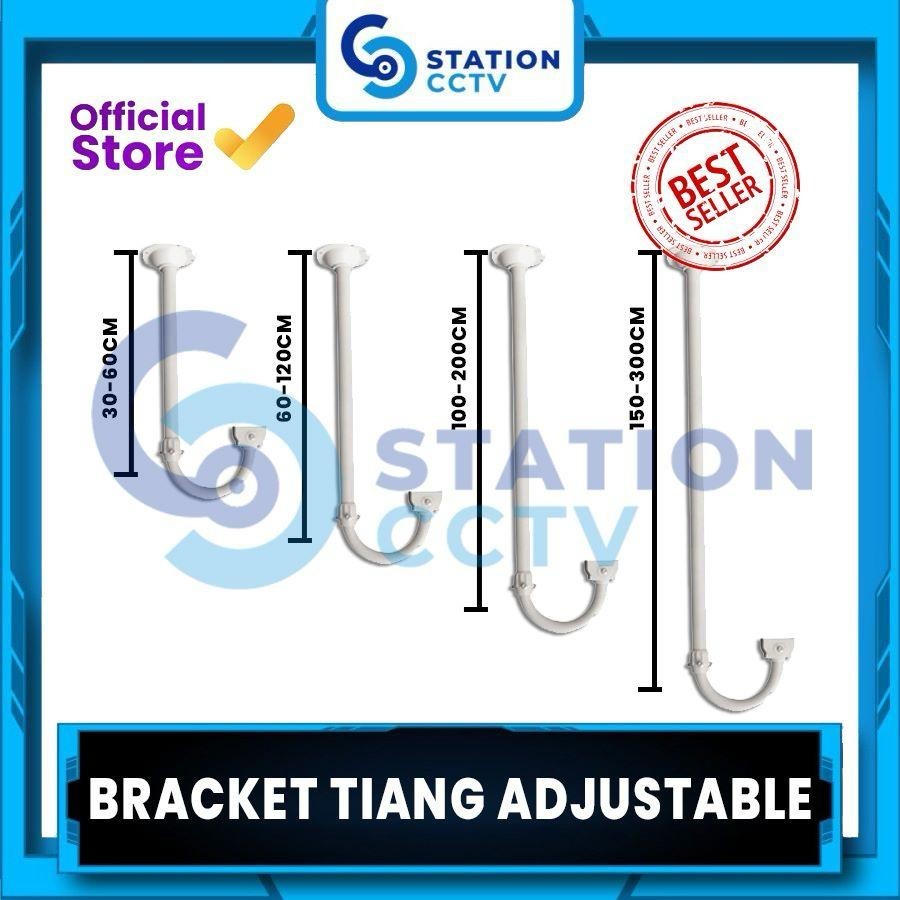 Jual Adjustable Bracket Tiang U CCTV Panjang - 60cm-120cm | Shopee ...