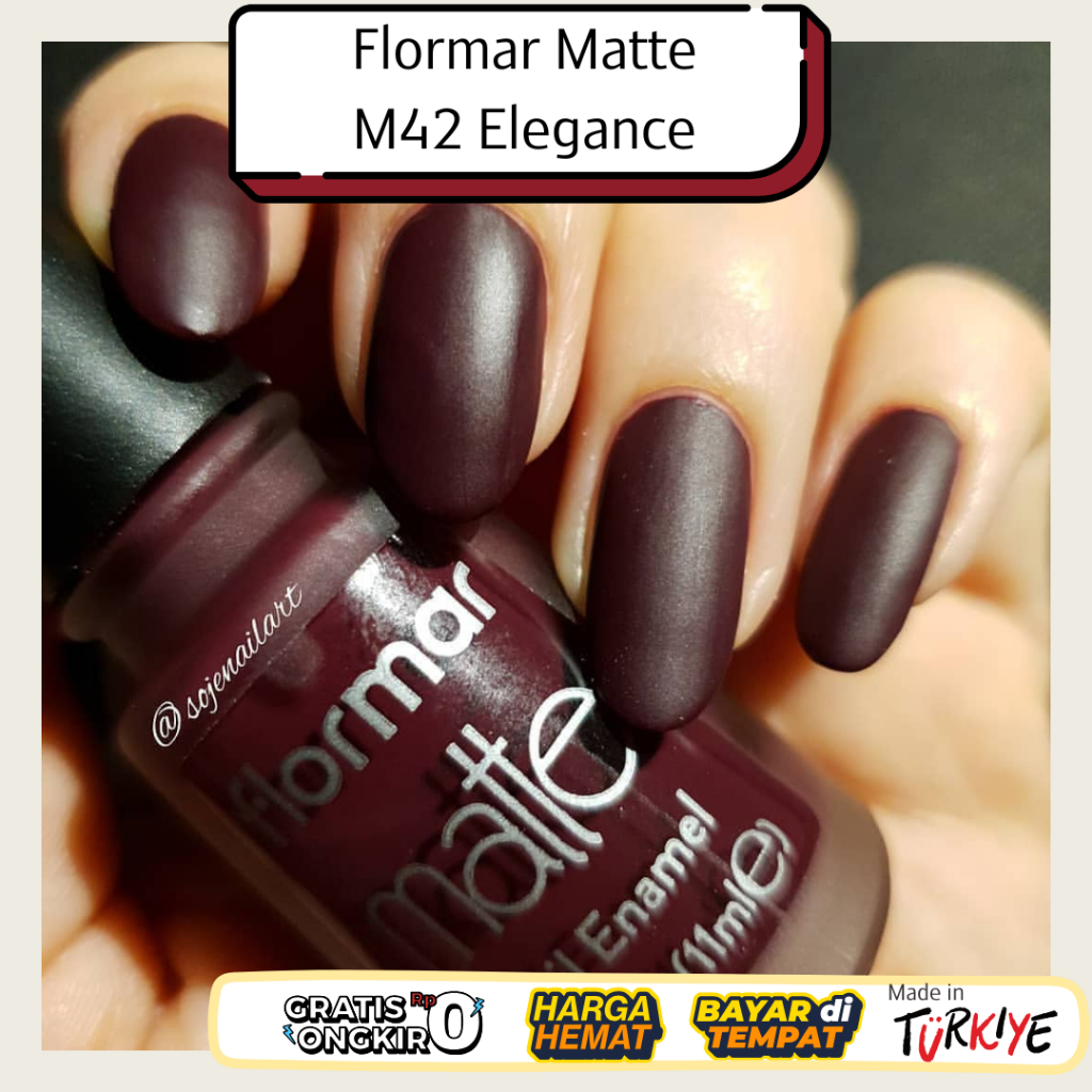 Jual M42 - KUTEK FLORMAR MATTE NAIL ENAMEL ELEGANCE CAT KUKU DOFF HALAL TURKI ISI 11ML TIDAK ...