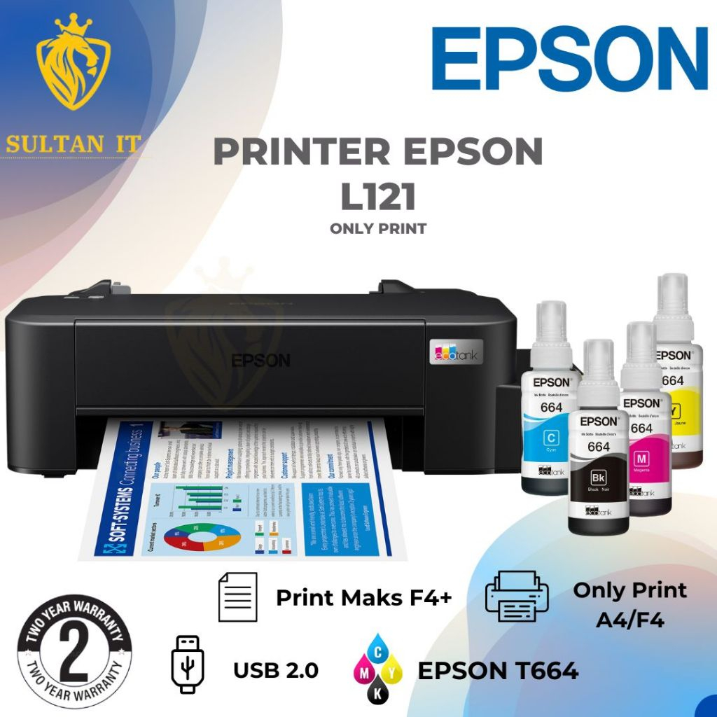 Jual Printer Epson EcoTank L121 New Original Ink Tank 664 Pengganti L120 / Printer Epson ...