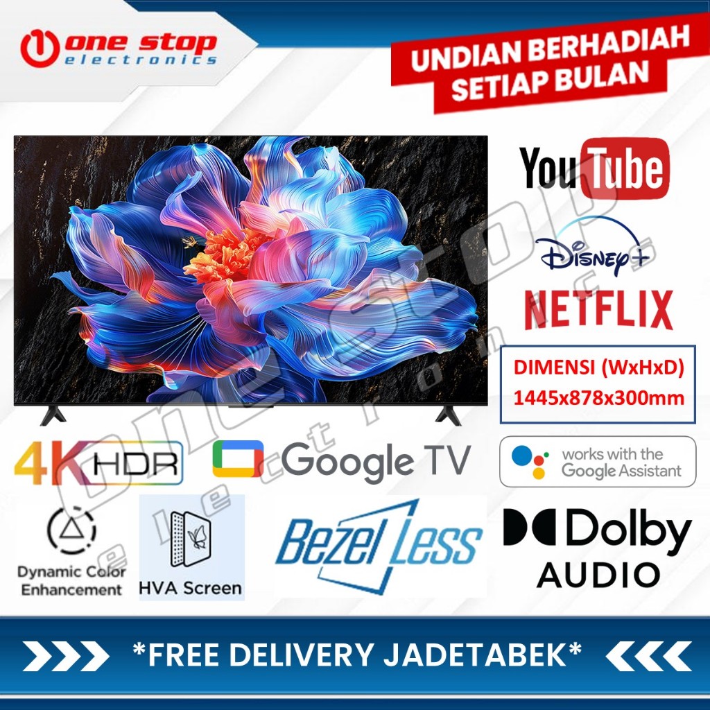 Jual TCL 65P6K / P6K QLED 4K UHD Smart Google TV 65 Inch - HVA PANEL SCREEN - Dolby AUDIO ...