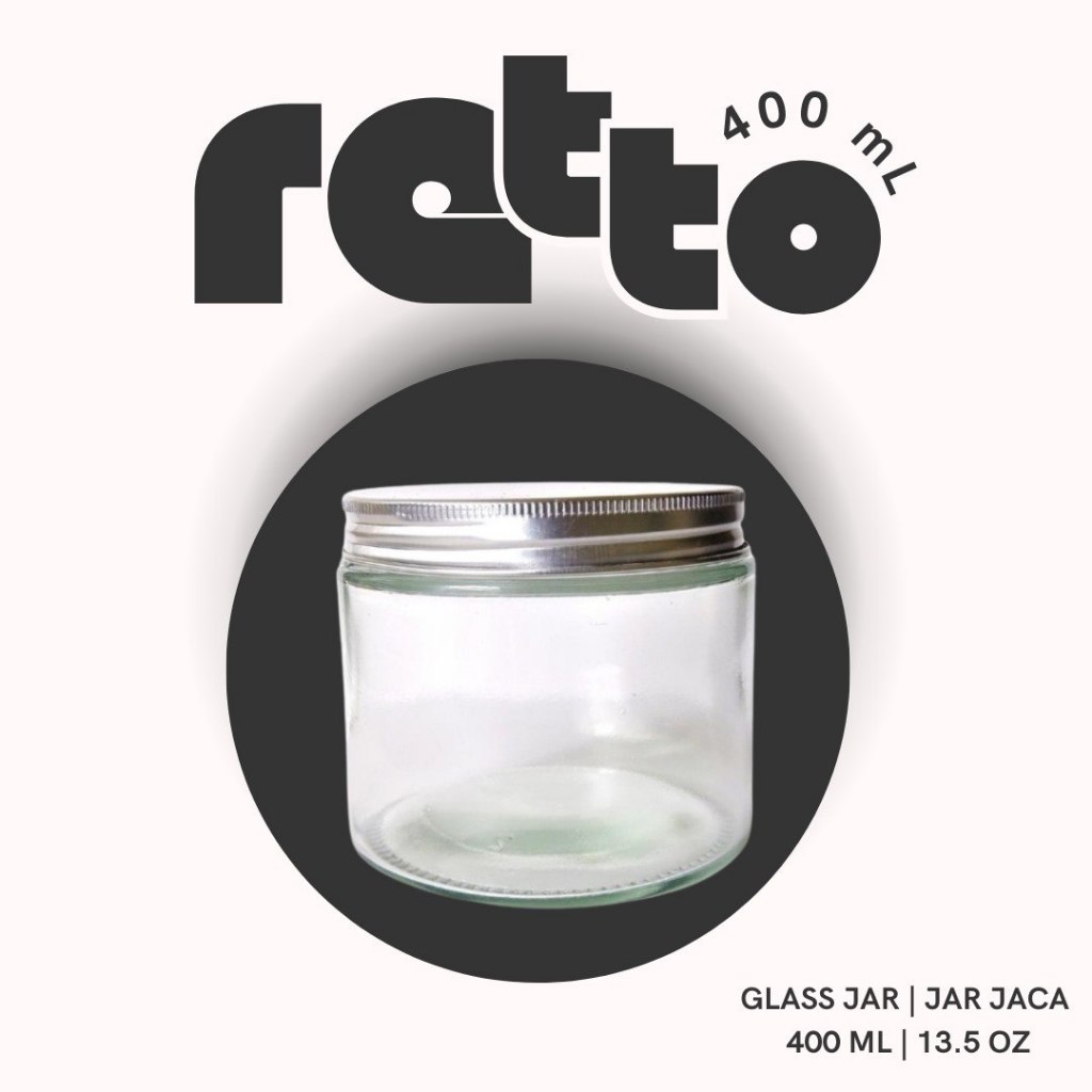 Jual RETTO Straight Glass Jar 400 mL | Toples Kaca | Jar Kaca Cantik | Shopee Indonesia