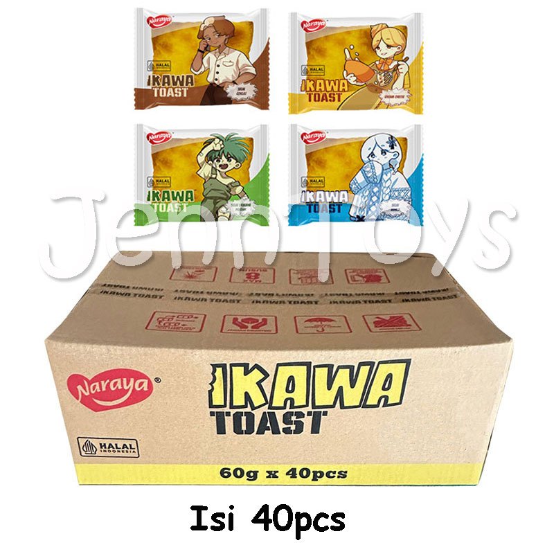 Jual JennToys - [1 KARTON] Naraya Ikawa Toast 60gr Roti Panggang Isi ...