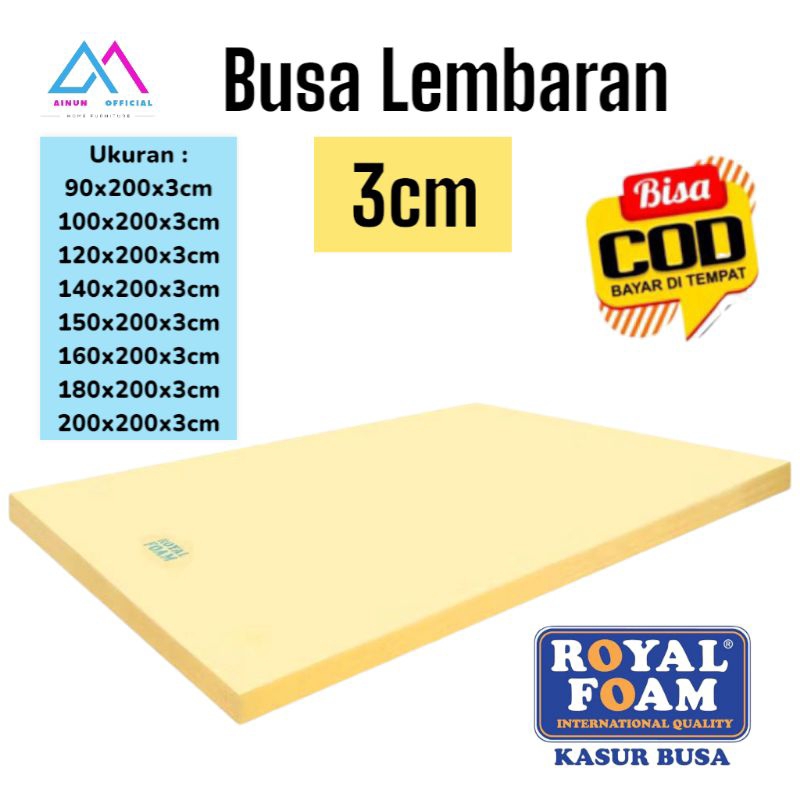 Jual Busa Lembaran Royal Foam Tebal 3cm Ukuran 90cm, 120cm, 140cm ...