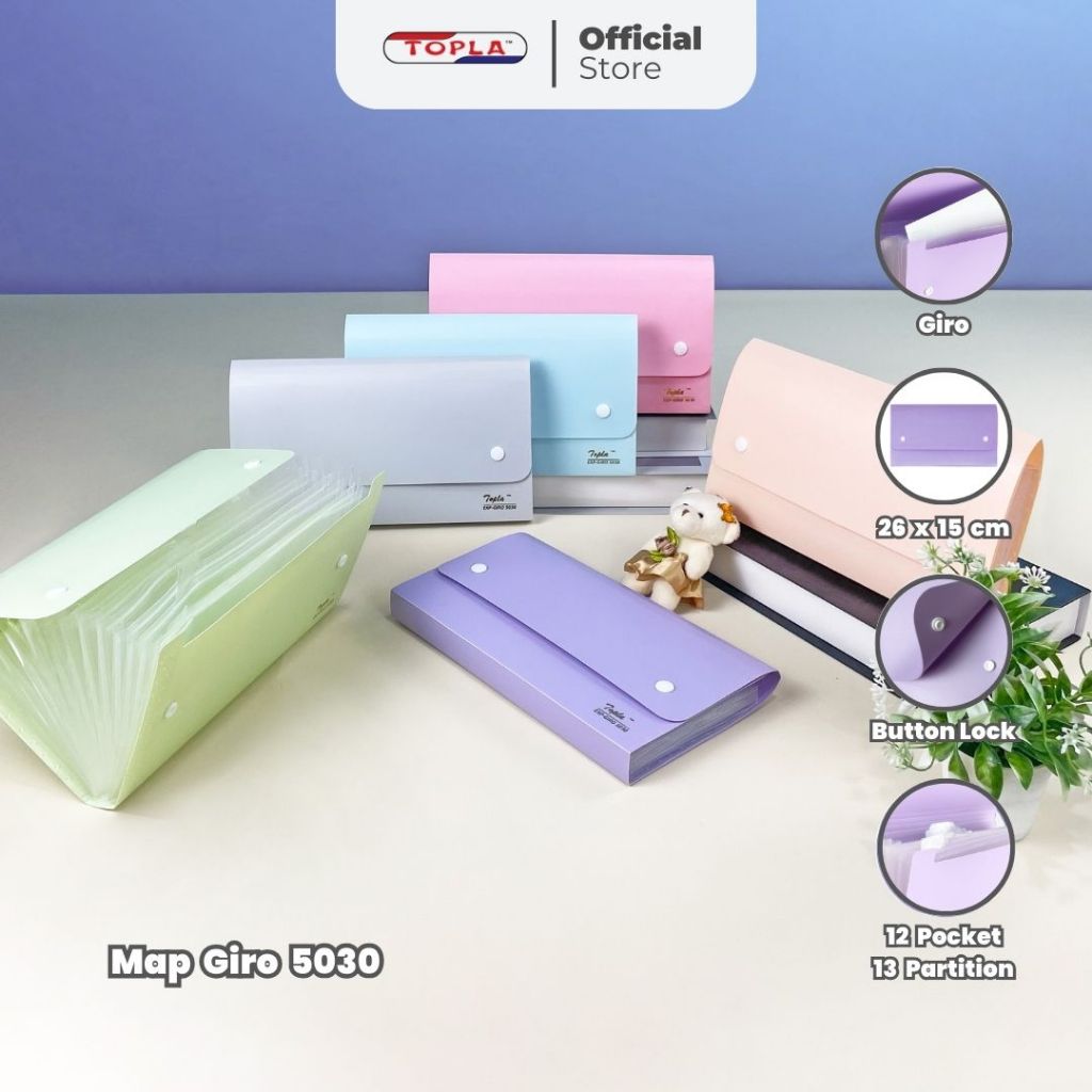 Jual TOPLA Map Giro 5020 & 5030 – Map Kwitansi Giro Slip Plastik 12 ...