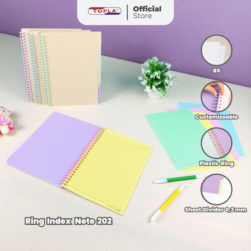 Jual Ring Index Notebook Buku catatan spiral notebook DIY sekolah ...