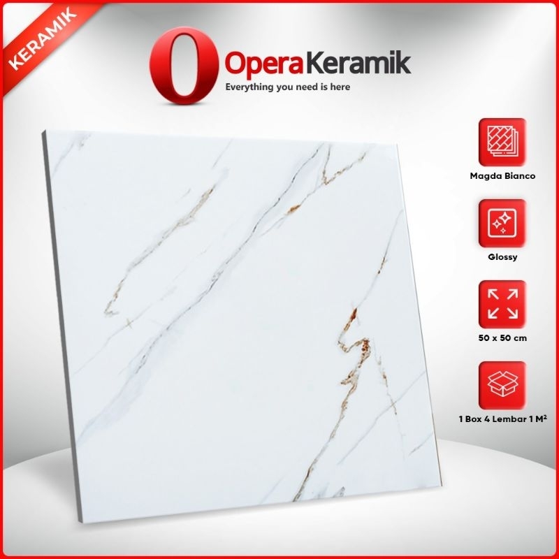 Jual Keramik Lantai Glossy Concord 50x50 Magda Bianco | Shopee Indonesia
