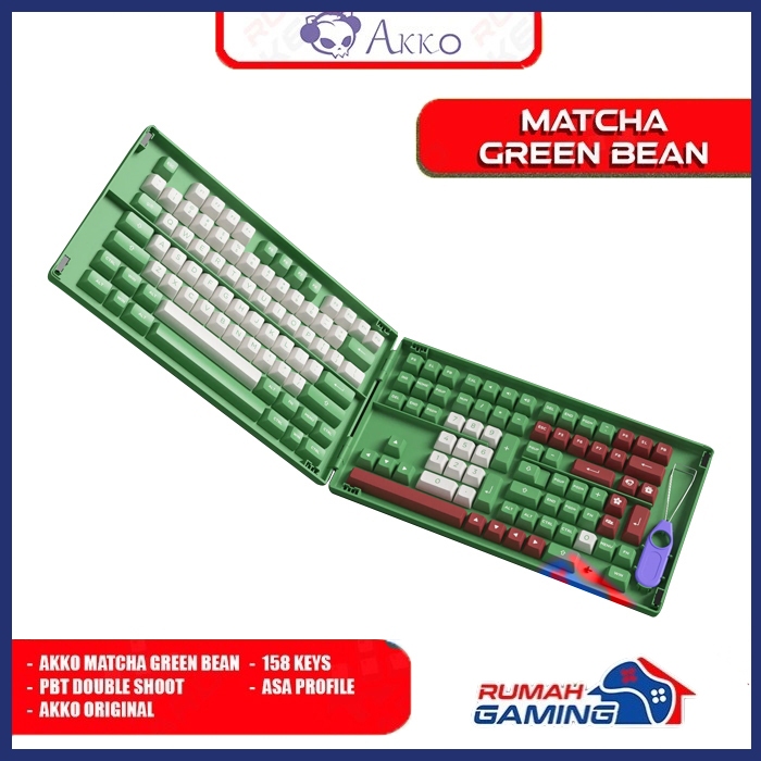 Jual AKKO - ASA - Matcha Green Bean - PBT Keycap - 158 - Keycap ...