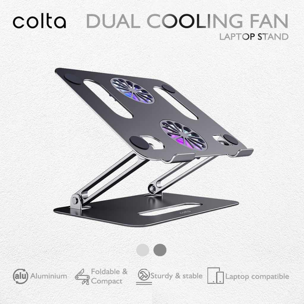 Jual Colta Dual Fan Cooler Laptop Stand Holder Aluminium Bracket ...