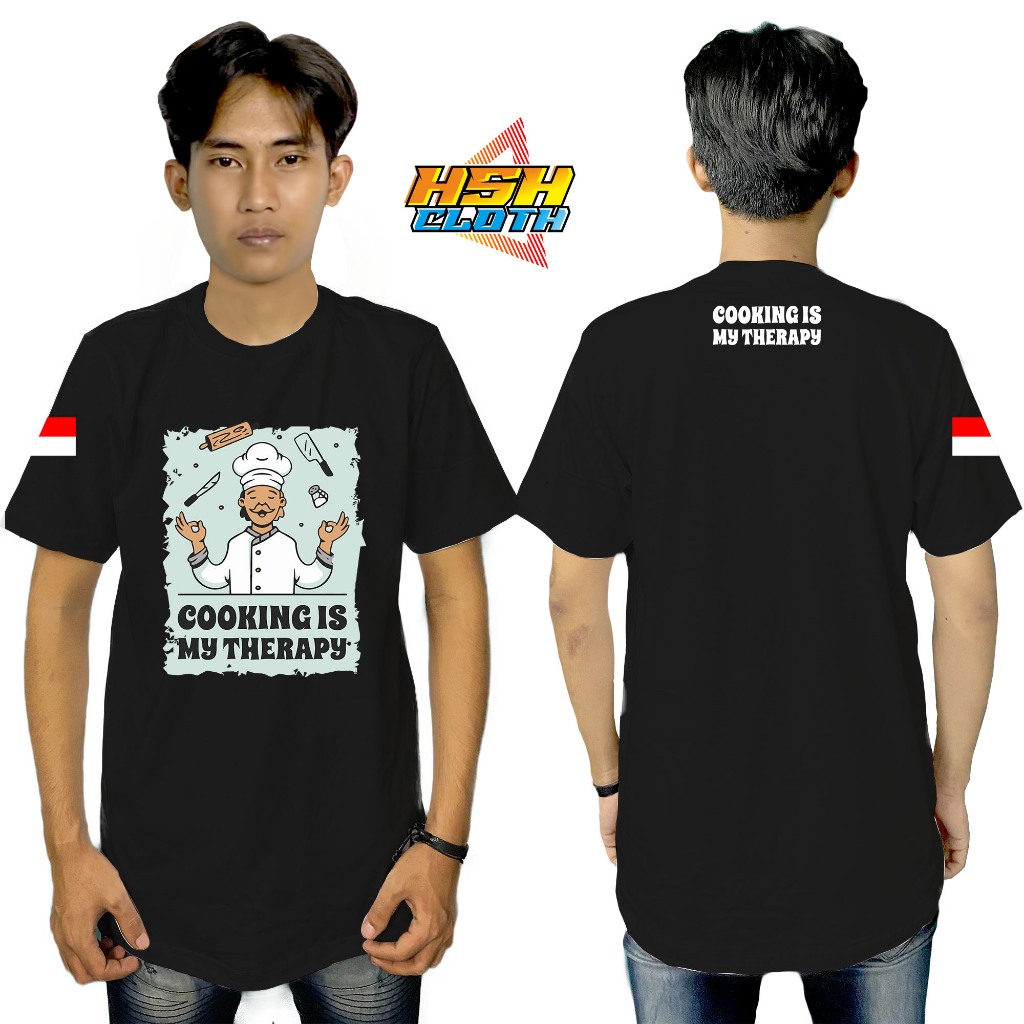 Jual Baju Kaos Distro Chef Cooking My Therapy Masak Koki Bisa Custom ...