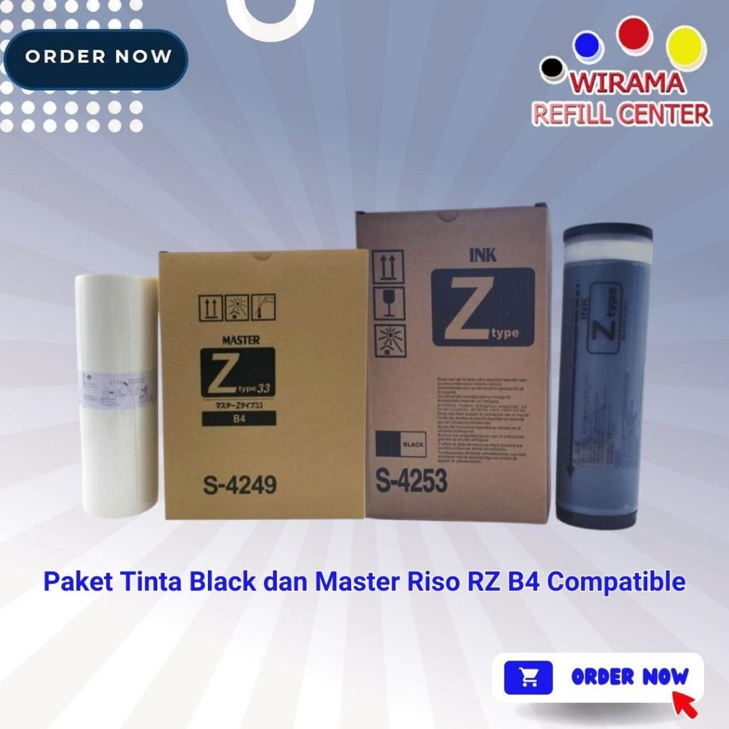 Jual Paket Tinta Black dan Master Riso RZ B4 Compatible | Shopee Indonesia