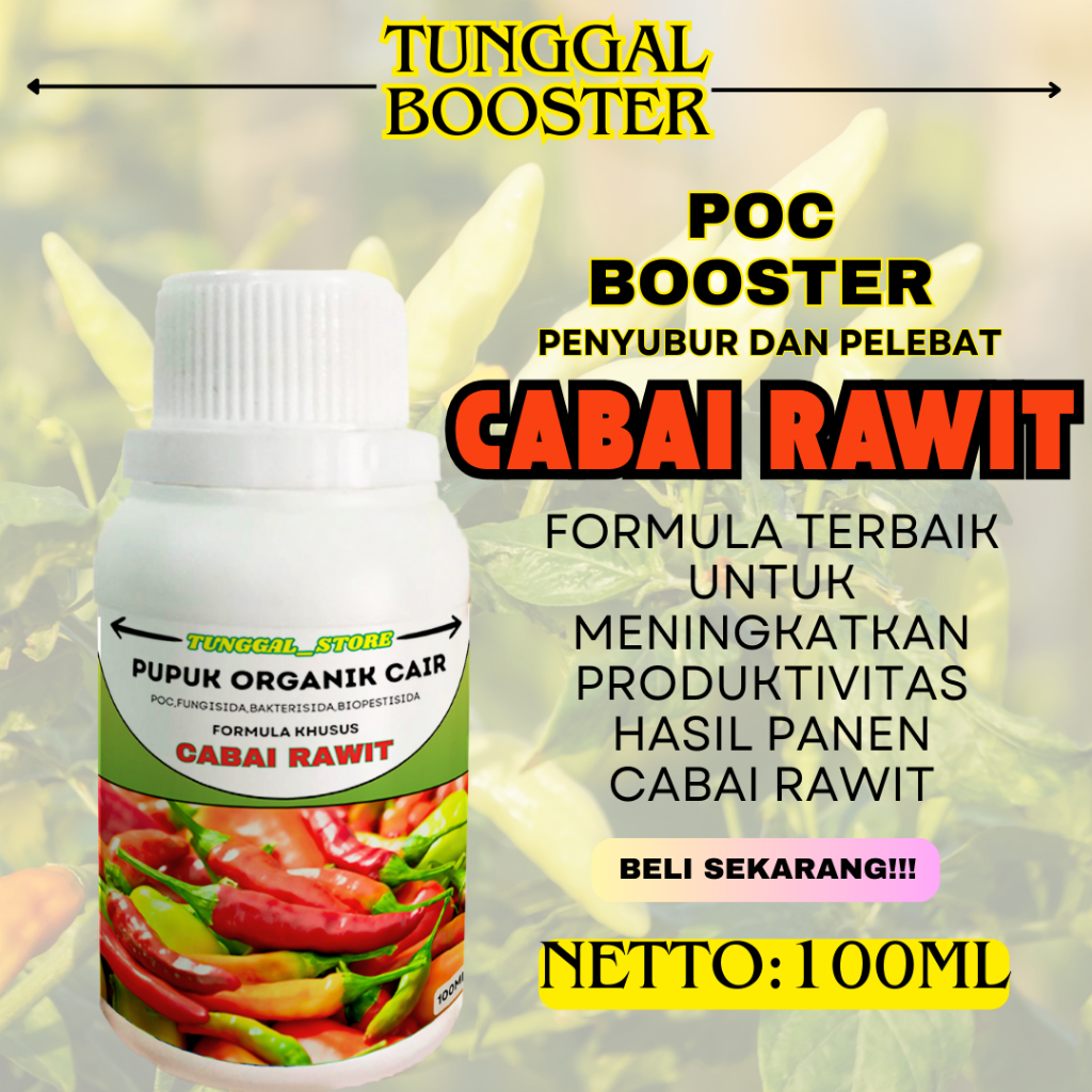 Jual Pupuk Organik cair Tanaman Cabai Rawit Premium 100ml-Booster Pelebat,Penyubur dan ...