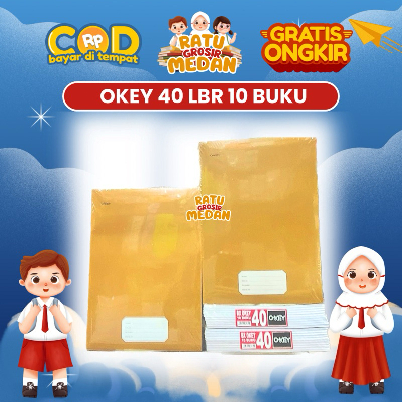 Jual BUKU TULIS PANJANG BOXY OKEY 40 LEMBAR ISI 10 BUKU | Shopee Indonesia
