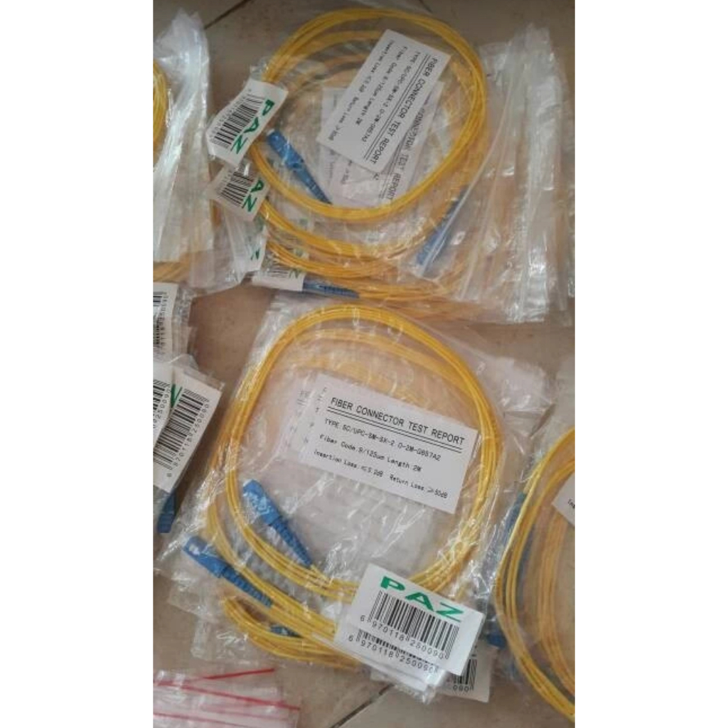 Jual ORIGINAL PAZ Patchcord SC UPC ke SC UPC 2 Meter 2.0mm- Simplex ...