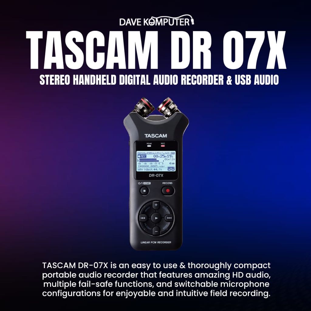 Jual Tascam DR-07X / DR07X / DR 07X Stereo Handheld Digital Audio Recorder and USB Audio ...