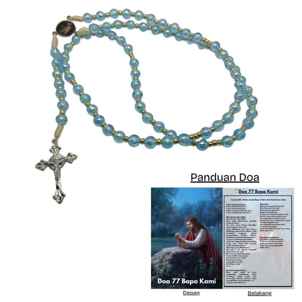 Jual Rosario 77 Bapa kami - Akrilik Biru Premium Dan Panduan Doa Bapa Kami | Shopee Indonesia