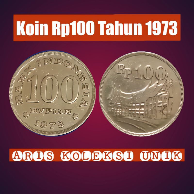 Jual koin 100 rupiah tebal tahun 1973 rumah gadang | Shopee Indonesia
