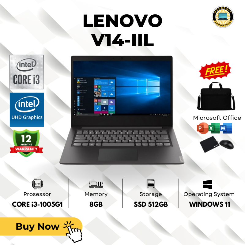 Jual LENOVO V14-IIL CORE i3-1005G1 RAM 8GB SSD 512GB 14.0" INCH WIN 11 | Shopee Indonesia