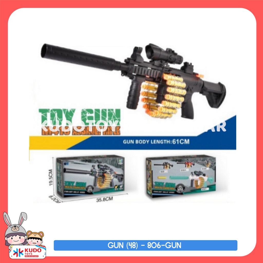 Jual MAINAN TEMBAKAN SOFT GUN - 806 - Gun | Shopee Indonesia