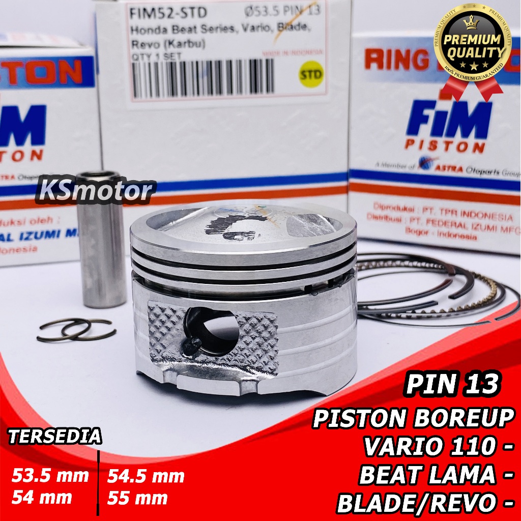 Jual PISTON KIT SEHER SET FIM52 BEAT VARIO BLADE XB 53.5 54 54.5 55 55. ...