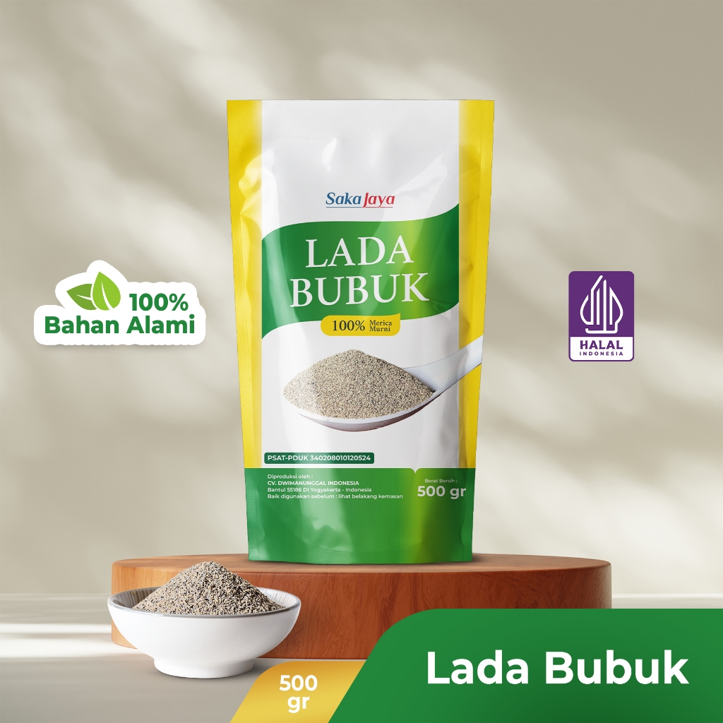 Jual Lada Putih Bubuk Murni 500 Gram / White Pepper Powder Almunium ...