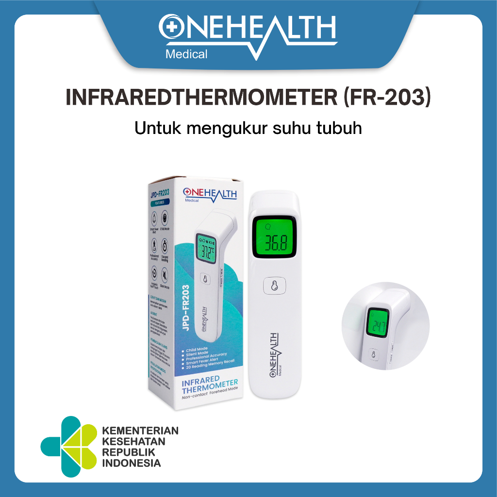 Jual Onehealth Infrared Thermometer JPD-FR203 Alat Mengukur Suhu Tubuh ...
