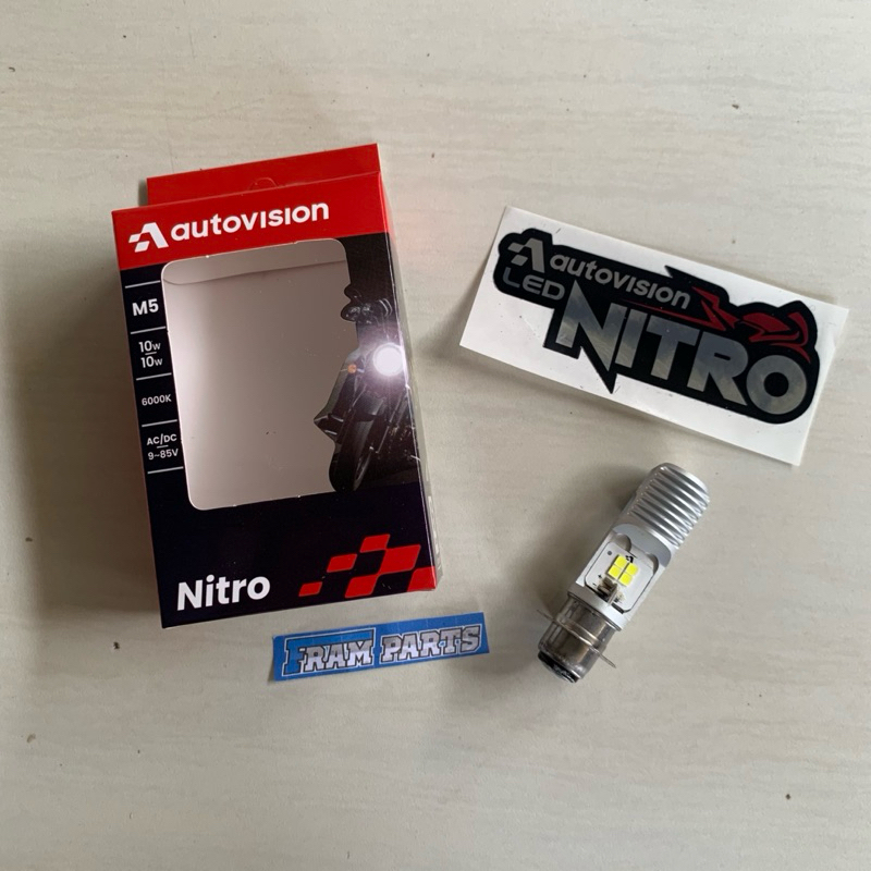 Jual Lampu Utama Motor LED Headlight NITRO 6000K 12V 10W White | Shopee Indonesia